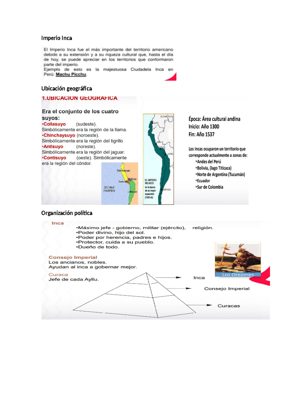 Imperio Inca - Resumen de los incas - PROCESOS HISTÓRICO SOCIALES ...