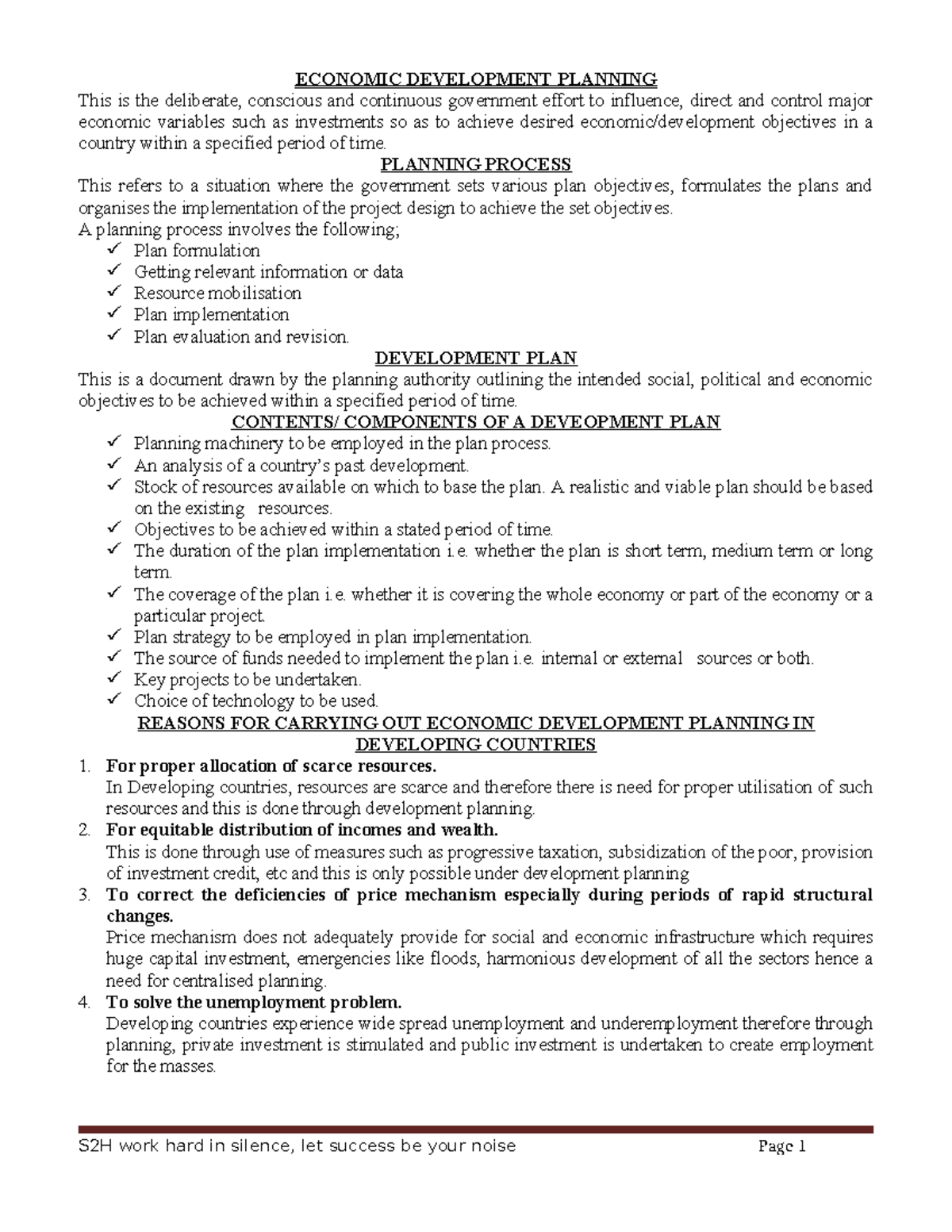 12. Economic Development Planning - ECONOMIC DEVELOPMENT PLANNING This ...