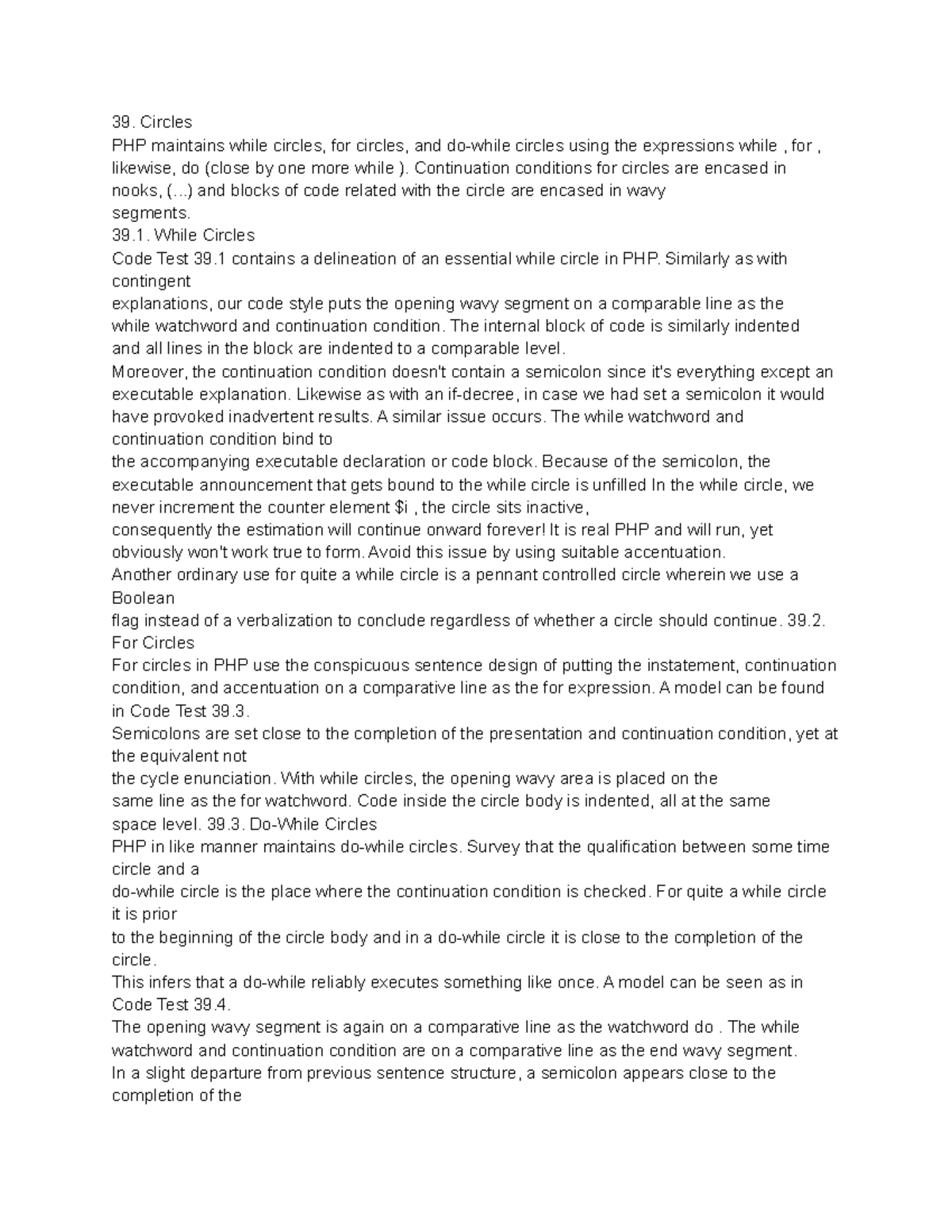 Intro To Computer Science Chpt 39 Notes Circles Php Maintains While