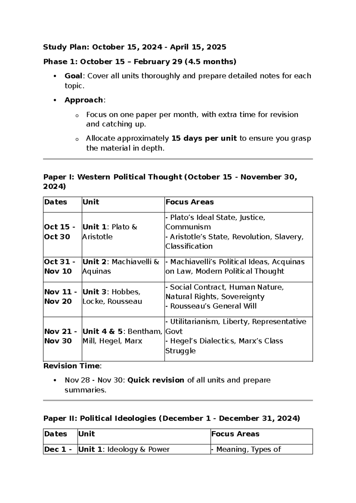 Study Plan for each paper to achieve the gold medal - Study Plan ...