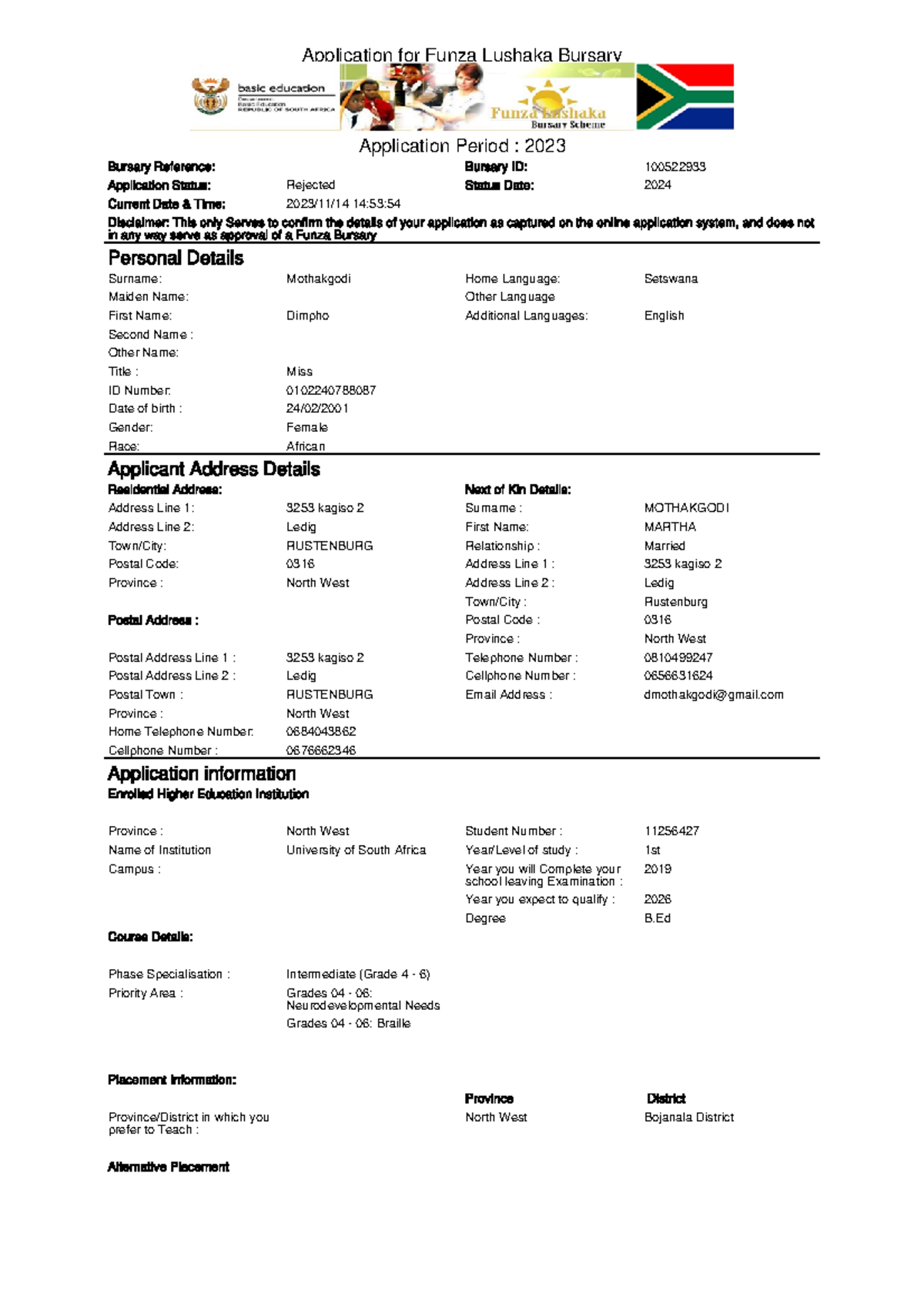 Flims Bursary Application - Application for Funza Lushaka Bursary ...