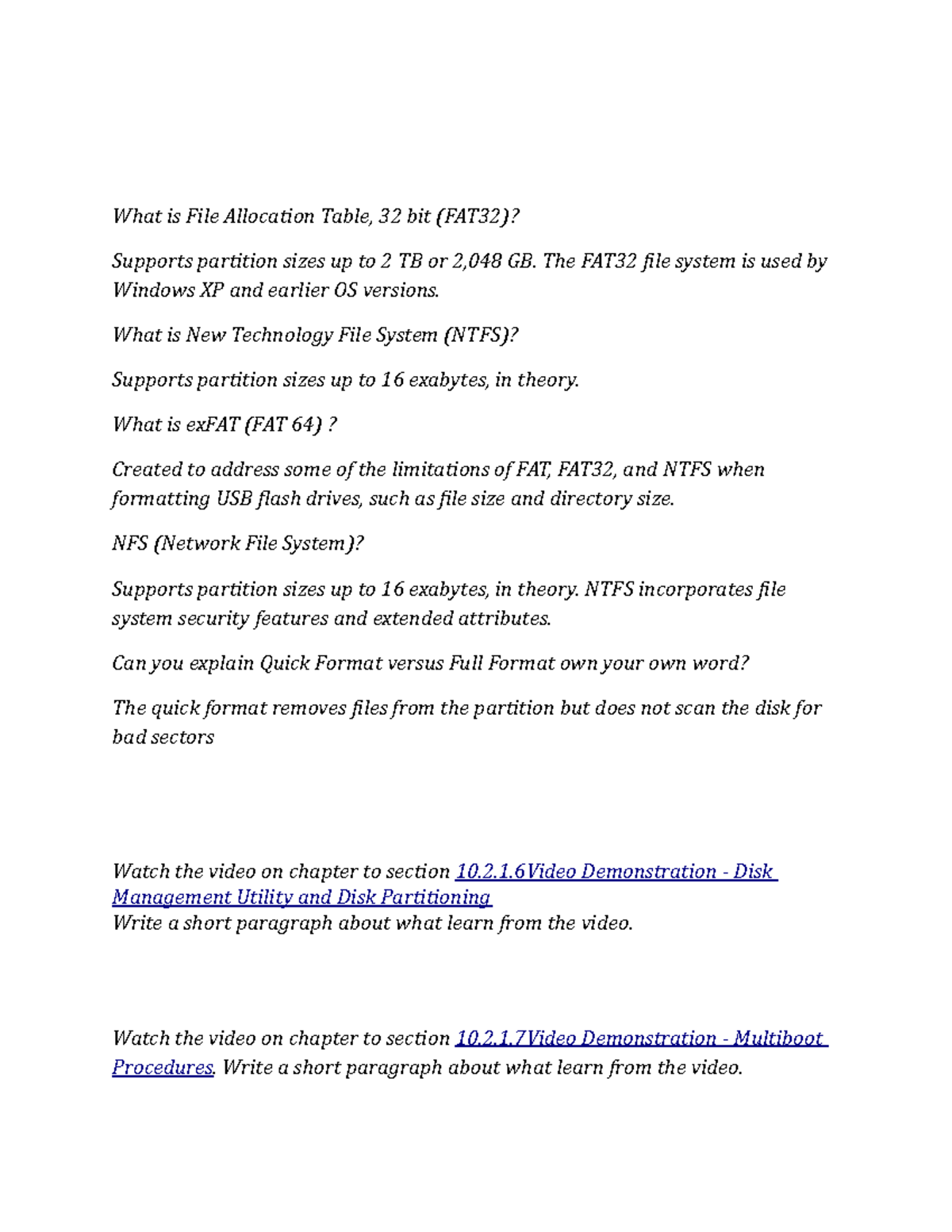 Isaiah Odunsi - Chapter 10D Class Activity - What is File Allocation ...