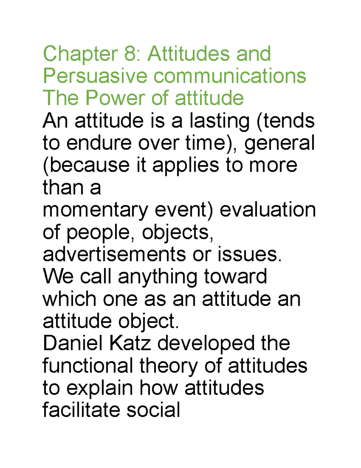 Chapter 8 Attitudes and Persuasive communications - We call anything ...