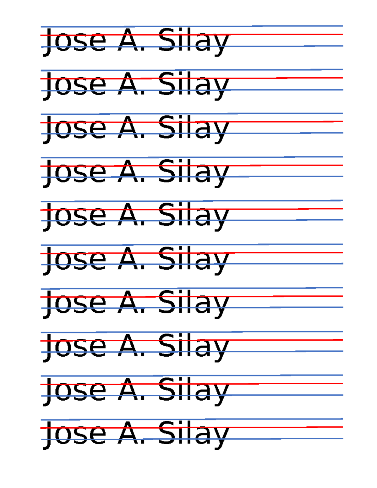 Tracing Names - FOR PRE-SCHOOLER - Jose A. Silay Jose A. Silay Jose A ...