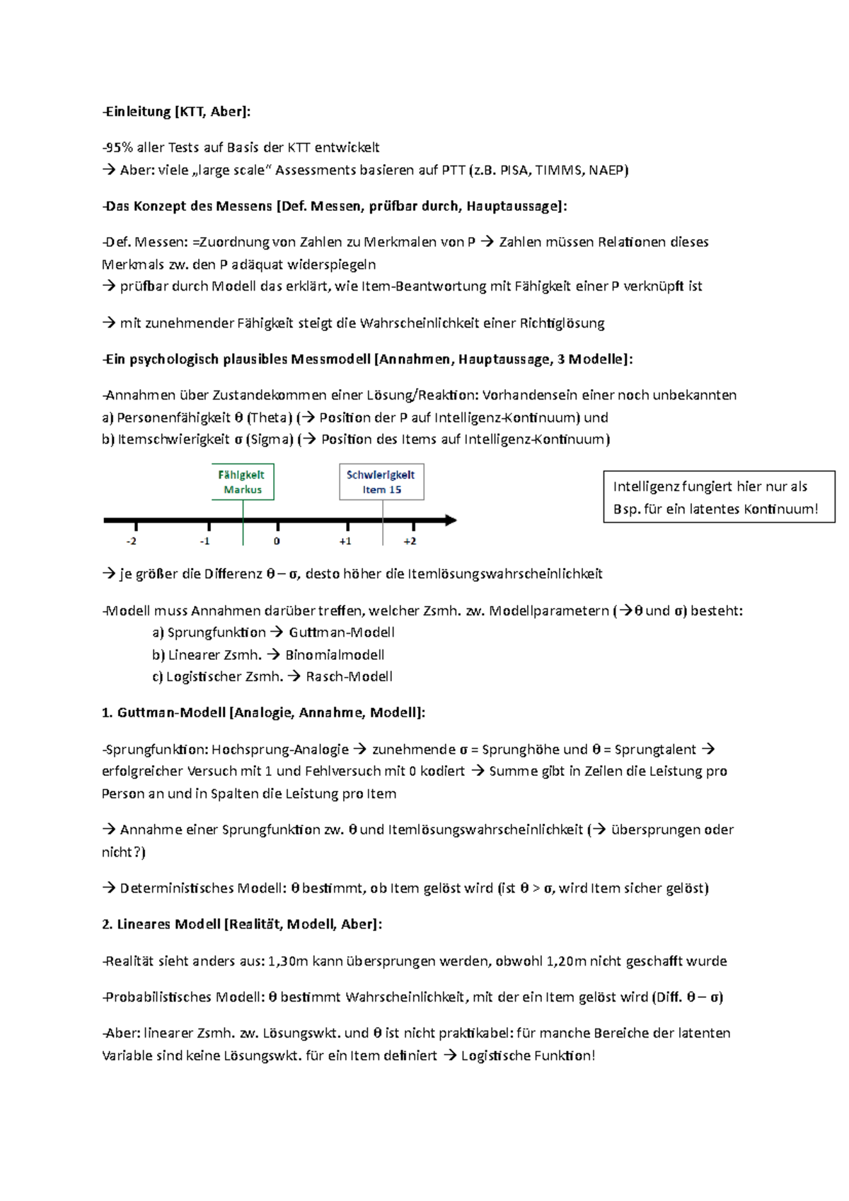 5 Probabilistische Testtheorie (Diagnostik II) -Einleitung [KTT, Aber ...