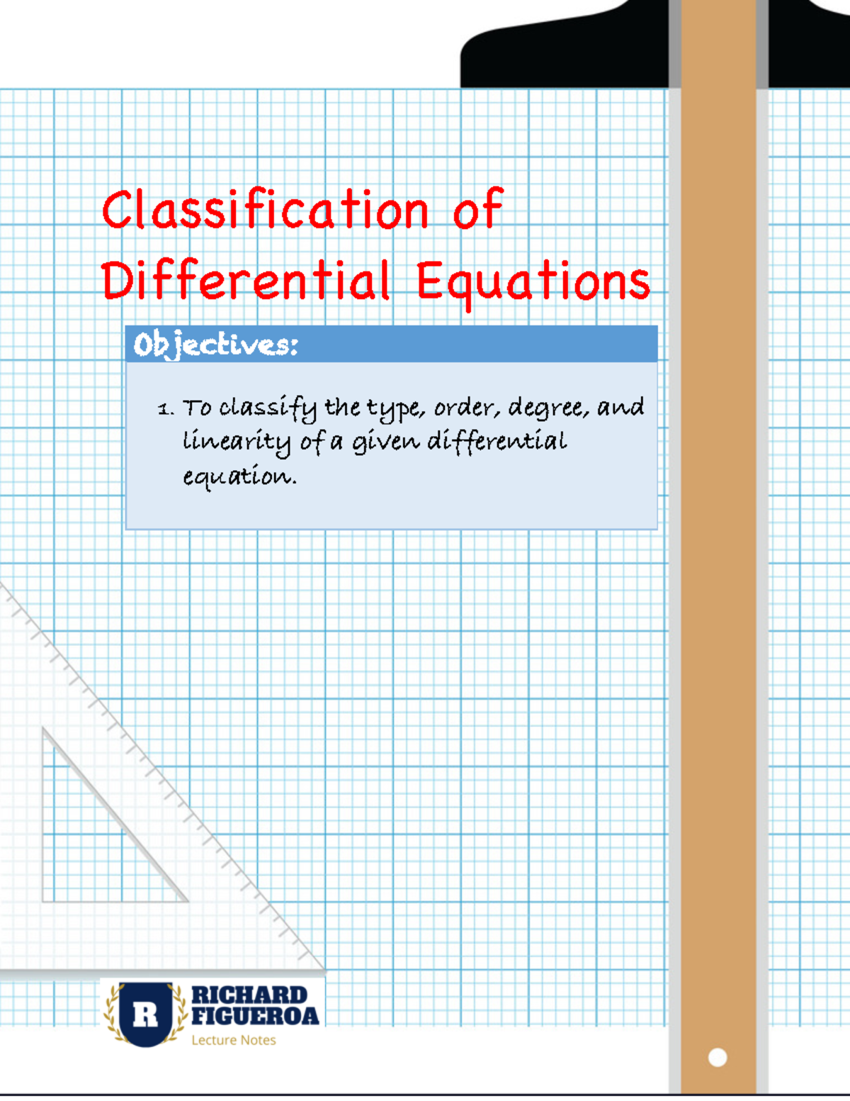Docsity differential equation 312 - Classification of Differential Equations Objectives: To ...