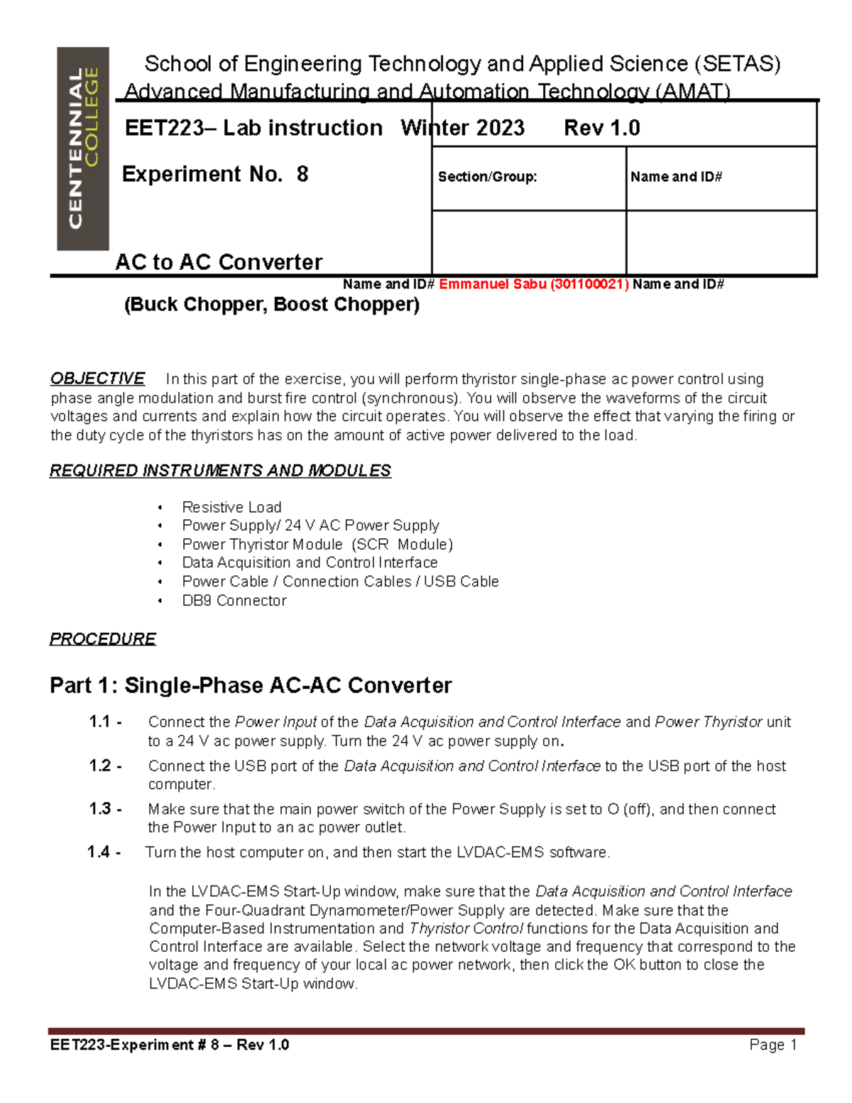 EET223-W23-EXP 8 - AC to AC Converter - School of Engineering ...
