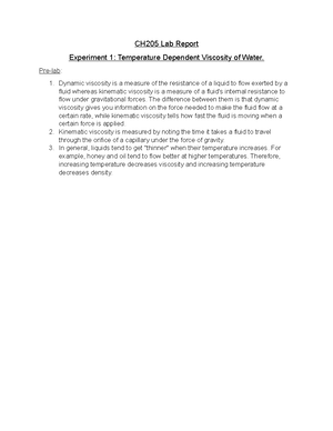CH 311 experiment 5 - This is a lab report for marine chemistry unit ...