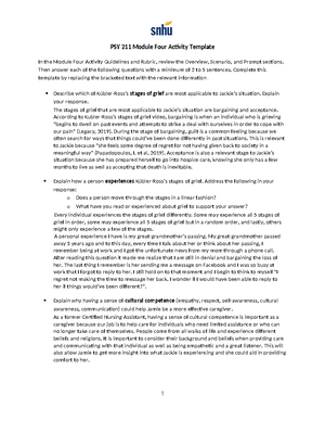 PSY 211 Project 2 - PSY 211 Project Two Template Use this template to complete your life-span ...