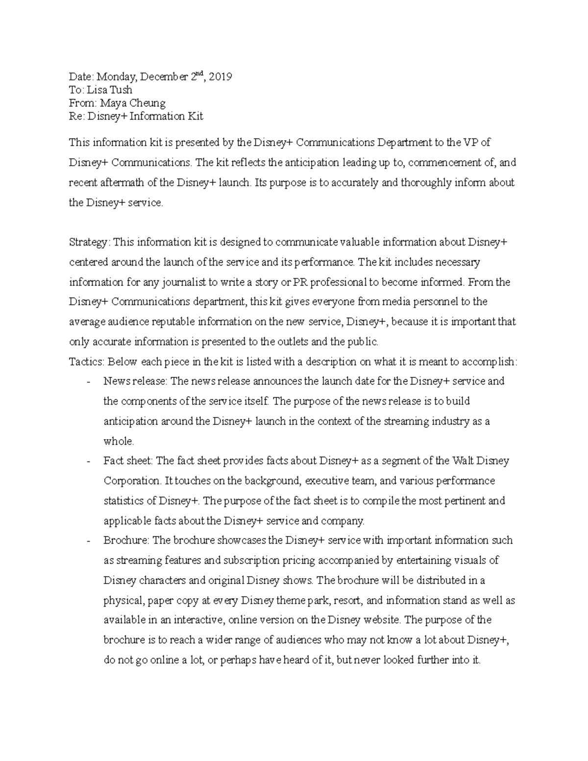 Memo infokit - PR 209: Strategic Writing for PR (sorry i inputted wrong ...