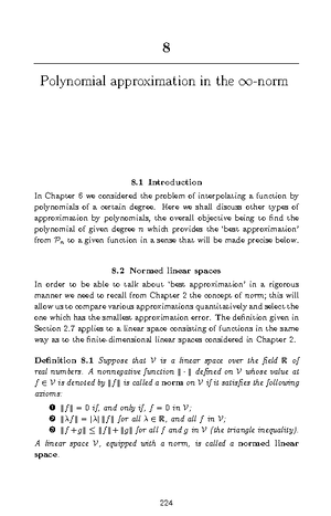Chapter 11 Introduction to Numerical Analysis - 11 Piecewise polynomial approximation 11 - Studocu