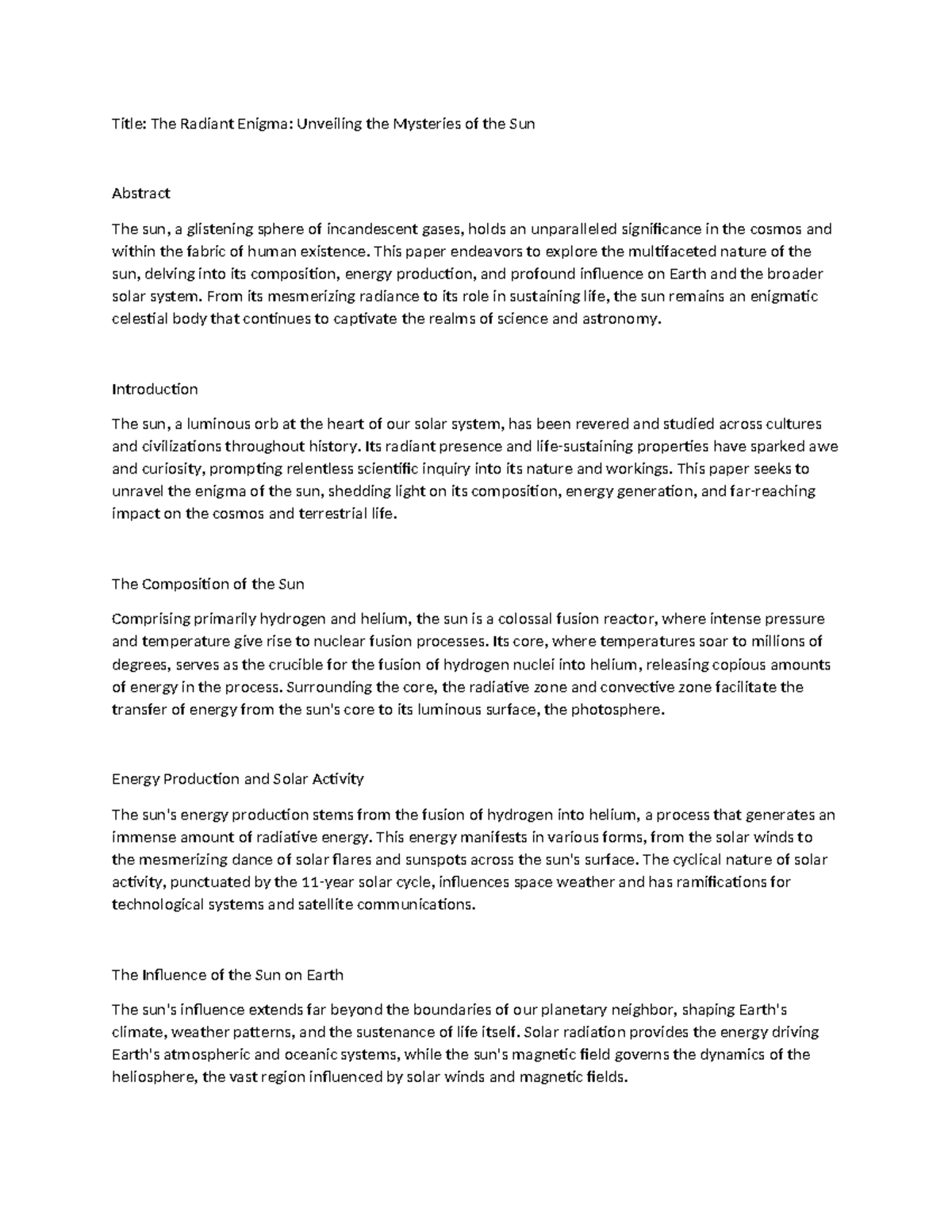 Title 13 - notes - Title: The Radiant Enigma: Unveiling the Mysteries ...