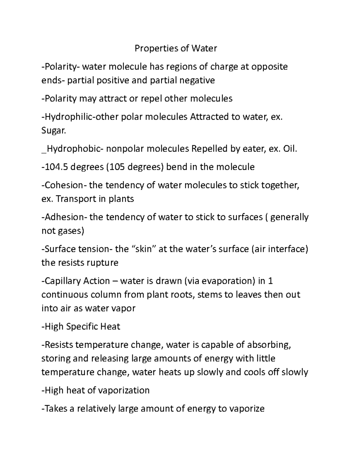 Bio Properties of Water - Properties of Water -Polarity- water molecule ...