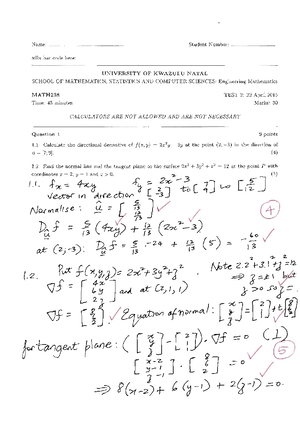 Math238 - UKZN - Mathematics 2A (Eng) - Studocu