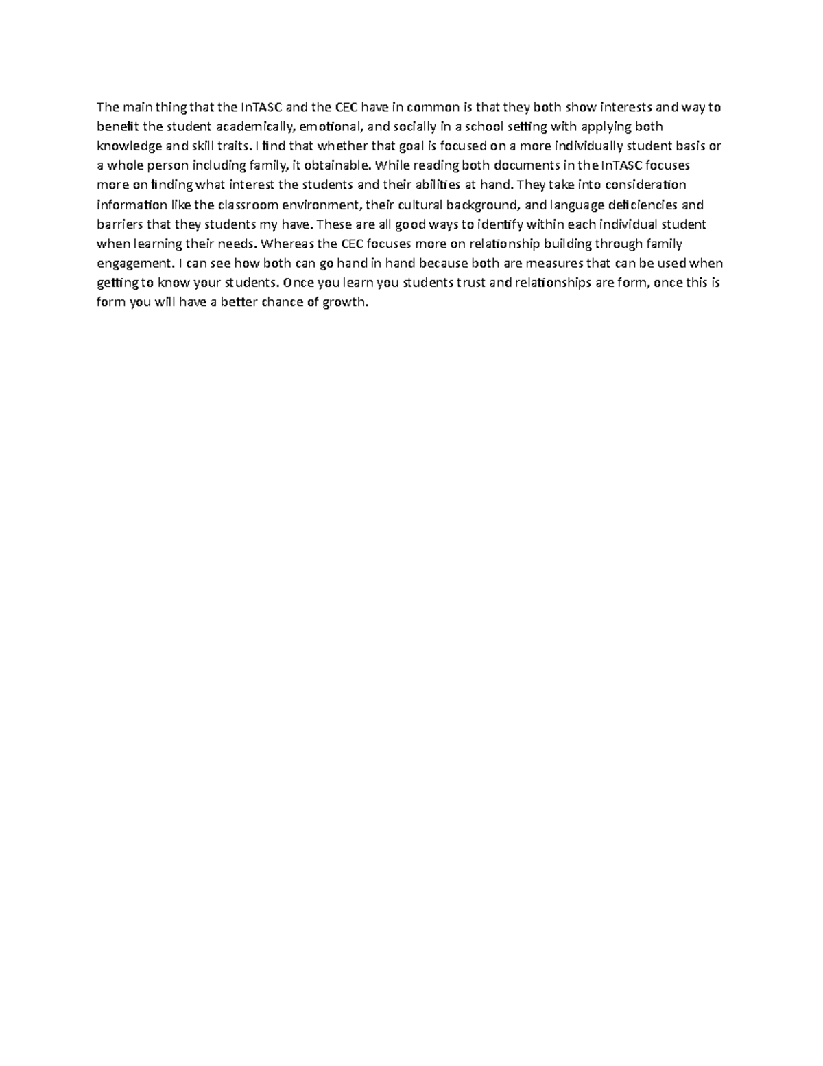 The main thing that the In TASC and the CEC have in common is that they ...