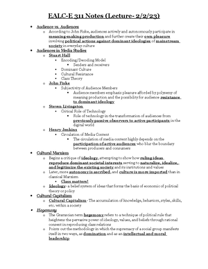 EALC-E 311 Notes (Lecture- 011723) - EALC-E 311 Notes (Lecture- 1/17/23 ...