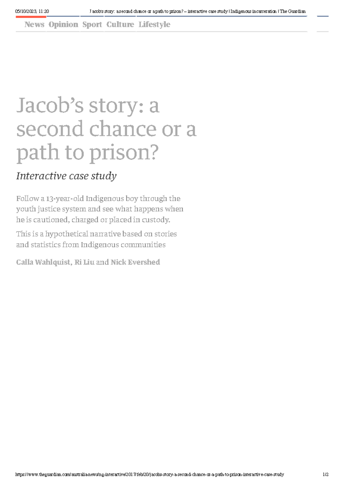 Jacob's story a second chance or a path to prison – interactive case ...