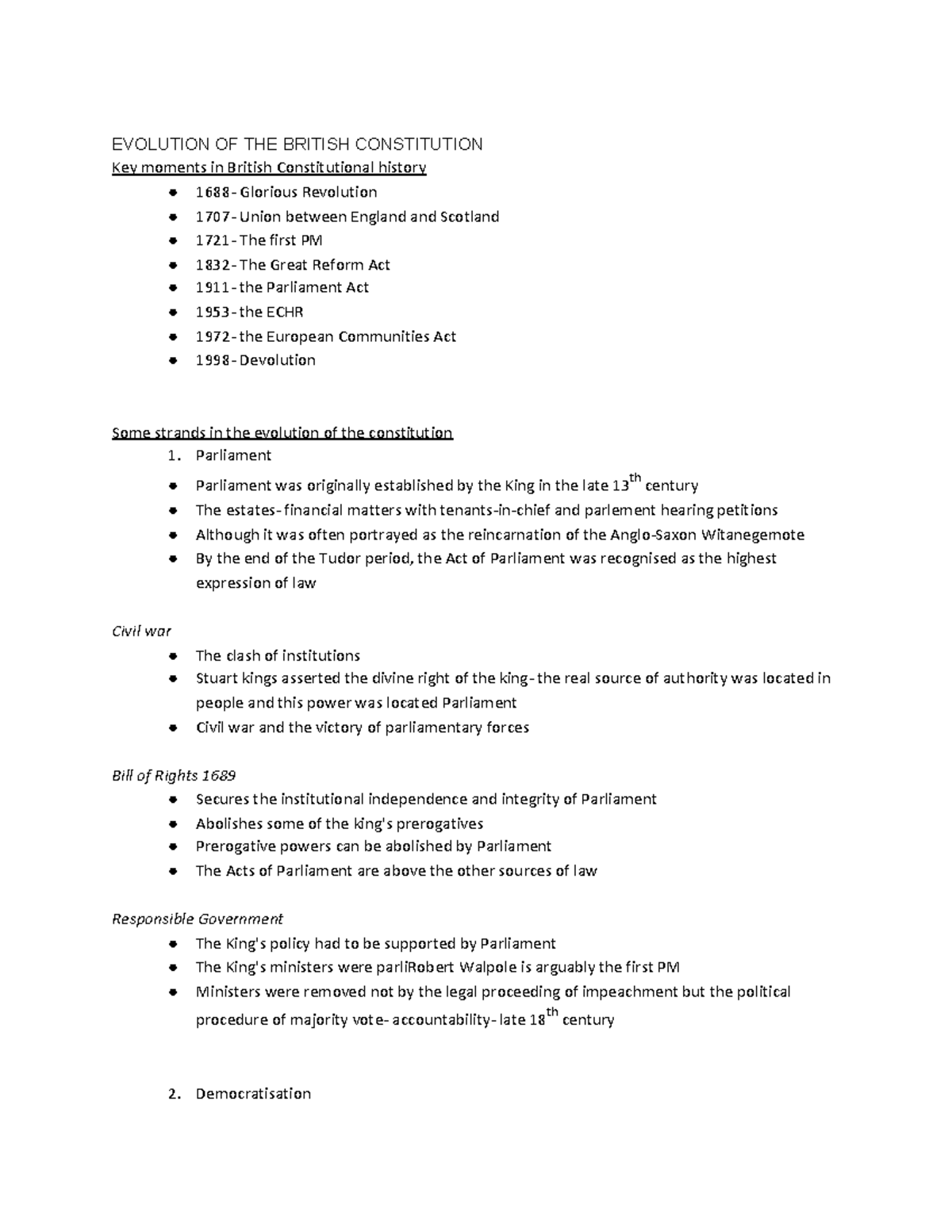 Evolution of The British Constitution - EVOLUTION OF THE BRITISH ...