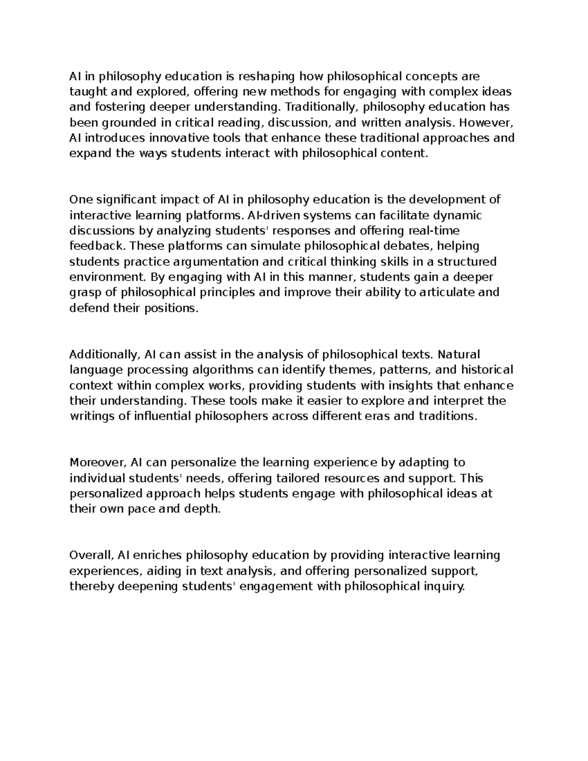 AI in philosophy education is reshaping how philosophical concepts are ...