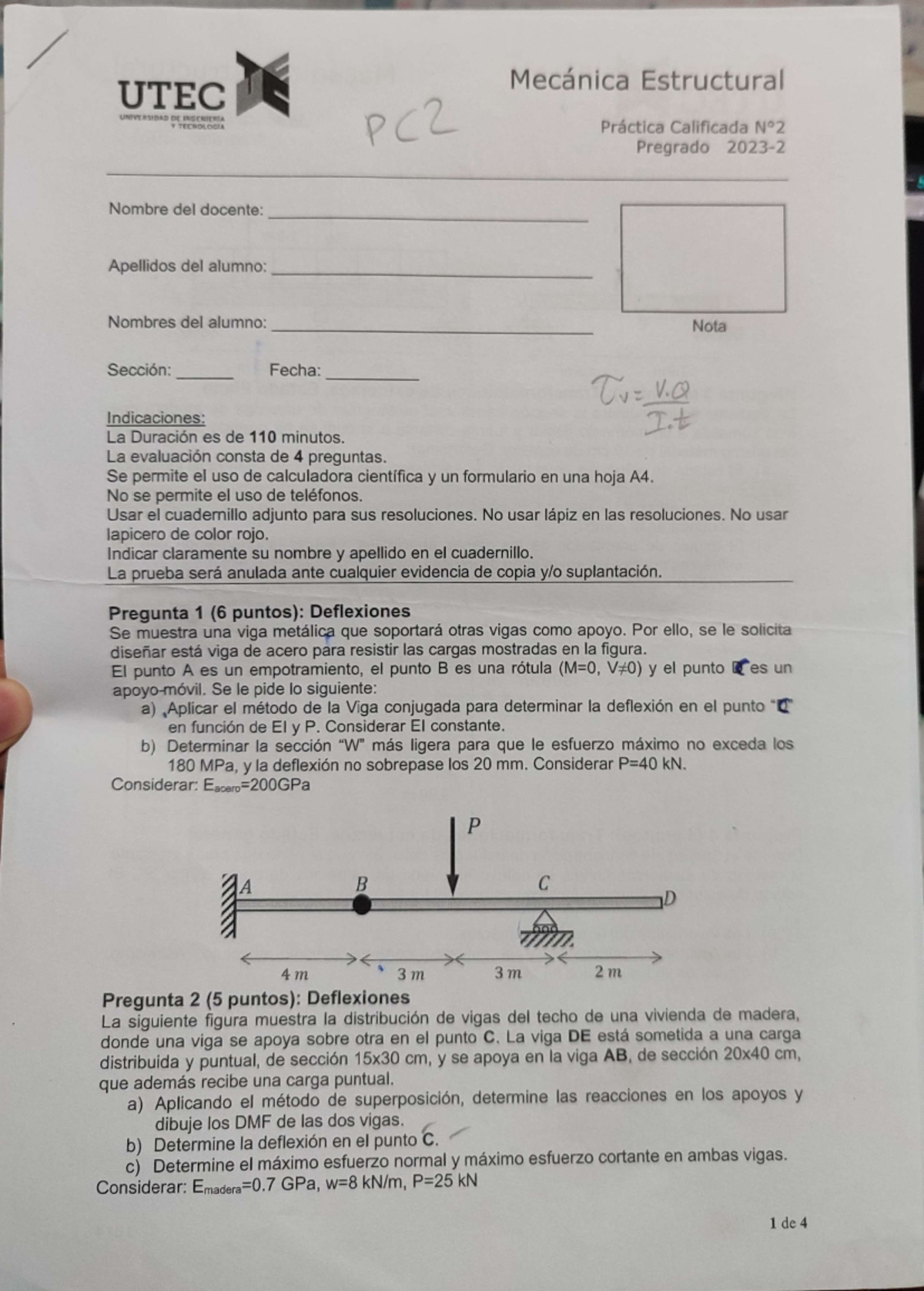 PC 2 Mecánica estructural - Ingenieria mecanica - Studocu