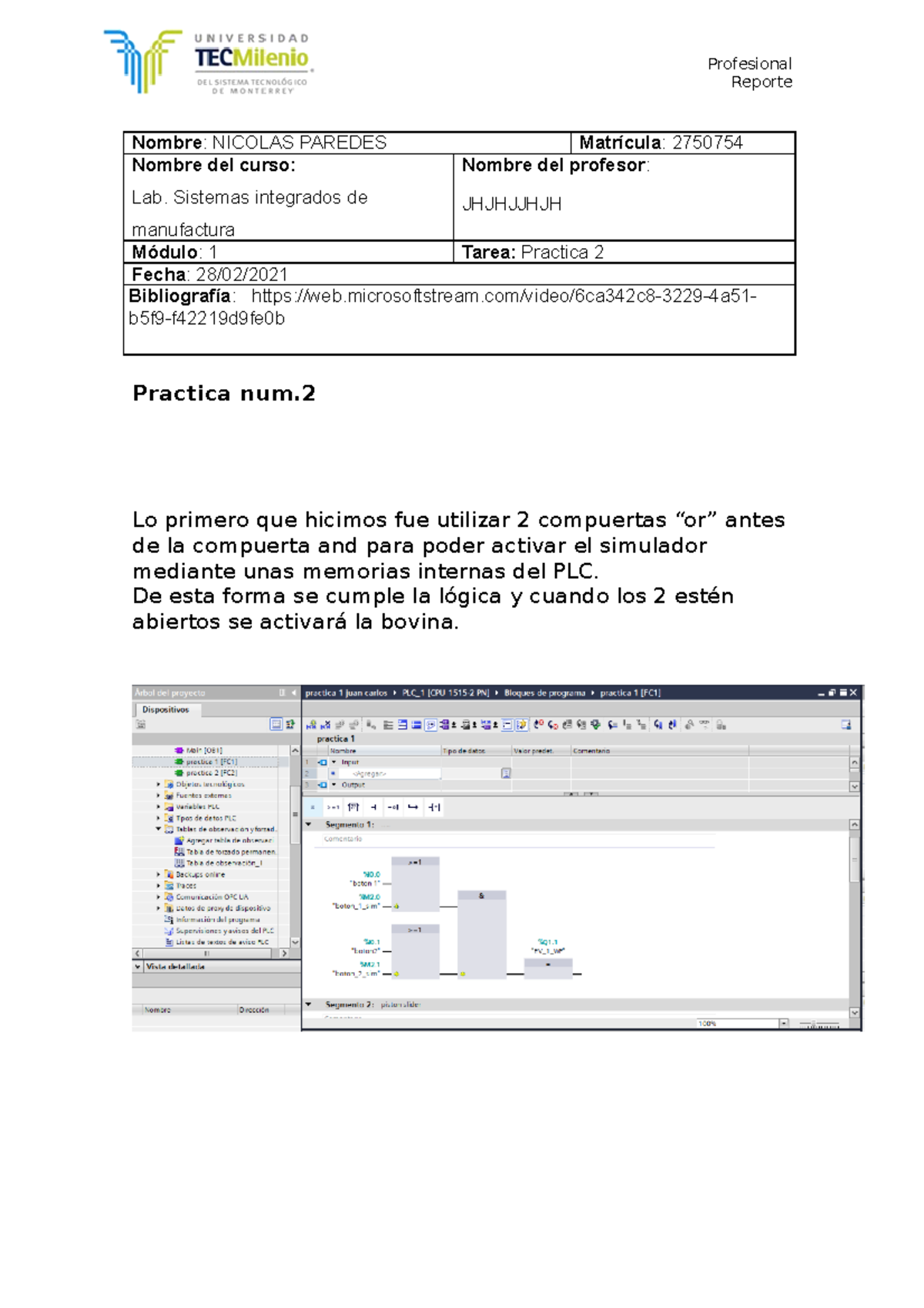 Practica de laboratorio 2 sistemas integrados de manufactura ...