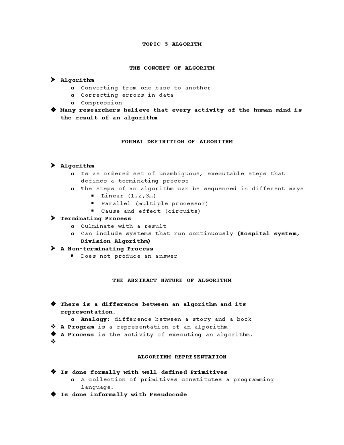 Topic 5 Algoritm Algorithm Topic 5 Algoritm The Concept Of