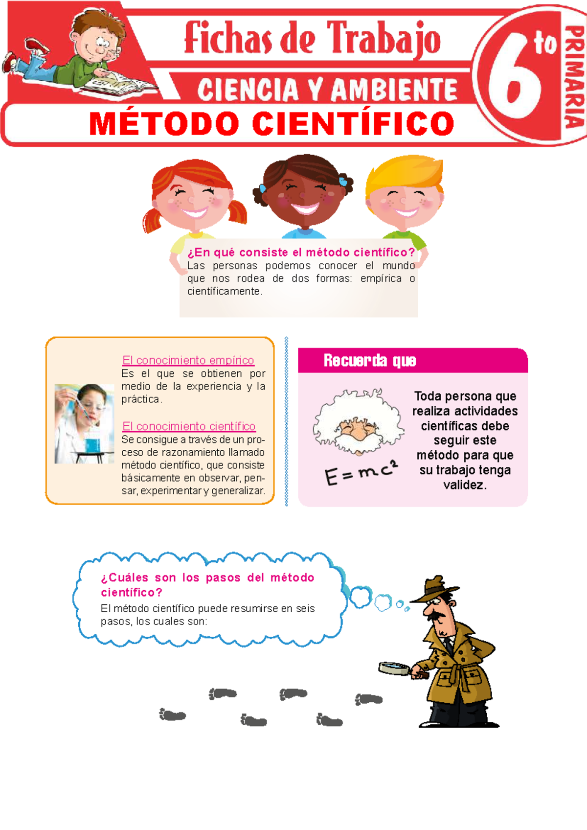 Método científico para Sexto Grado de Primaria - Recuerda que Toda ...