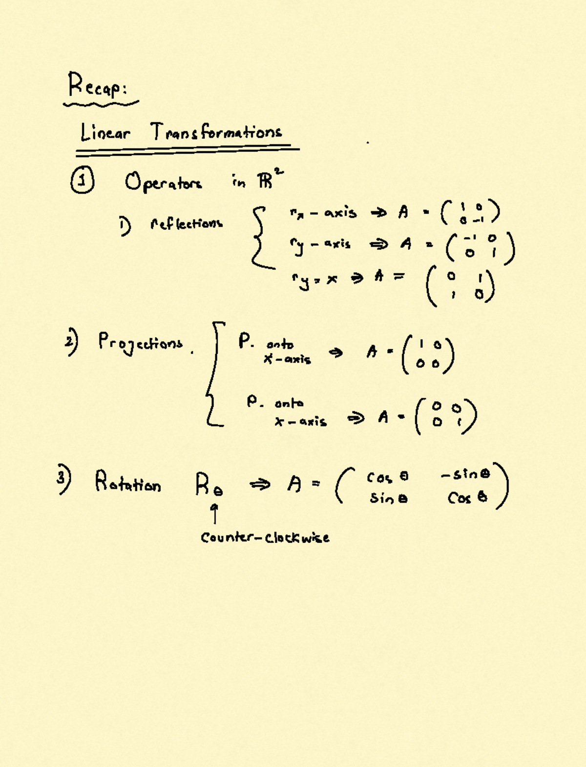 Lecture 7 Bryran Neverez ÉÉ Transformations Operators In Ir D Refleitions X Axis A Ry Axis A
