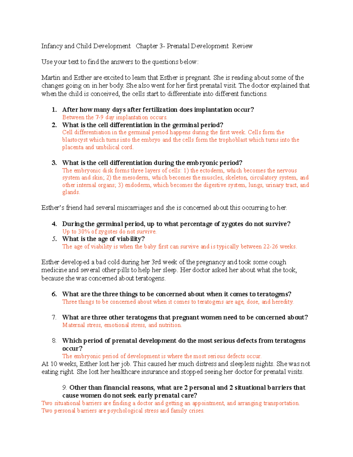 Chapter 3 Review - Infancy and Child Development Chapter 3- Prenatal ...