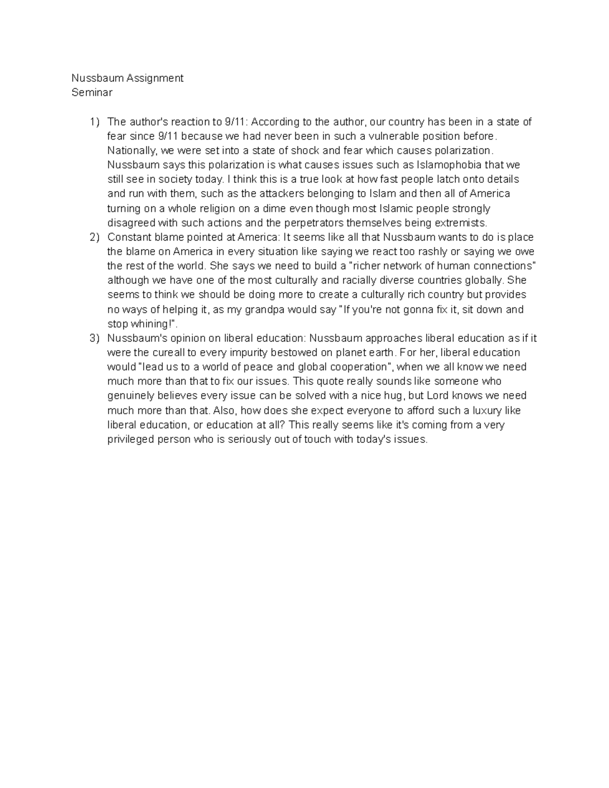 Nussbaum Assignment - I didn't like this lesson - Nussbaum Assignment ...