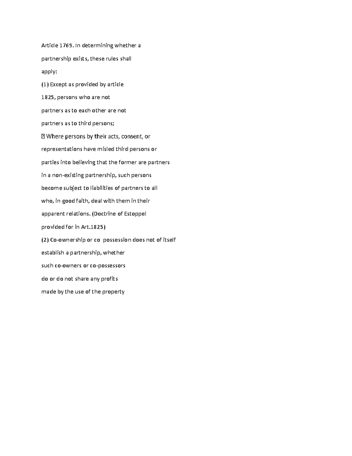 1769 - Lecture notes 2 - Article 1769. In determining whether a ...