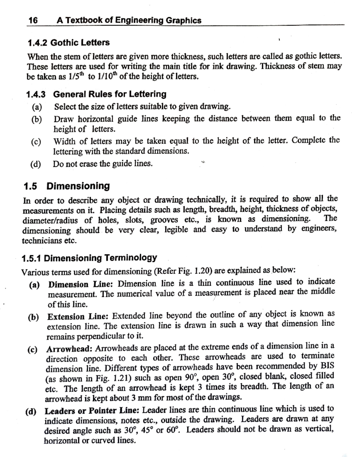 EG 4 - 16 A Textbook of Engineering Graphics 1.4 Gothic Letters When ...