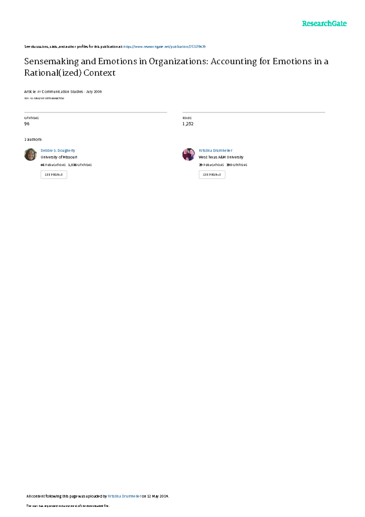 Sensemaking and Emotions in Organizations Accounti - See discussions, stats, and author profiles ...