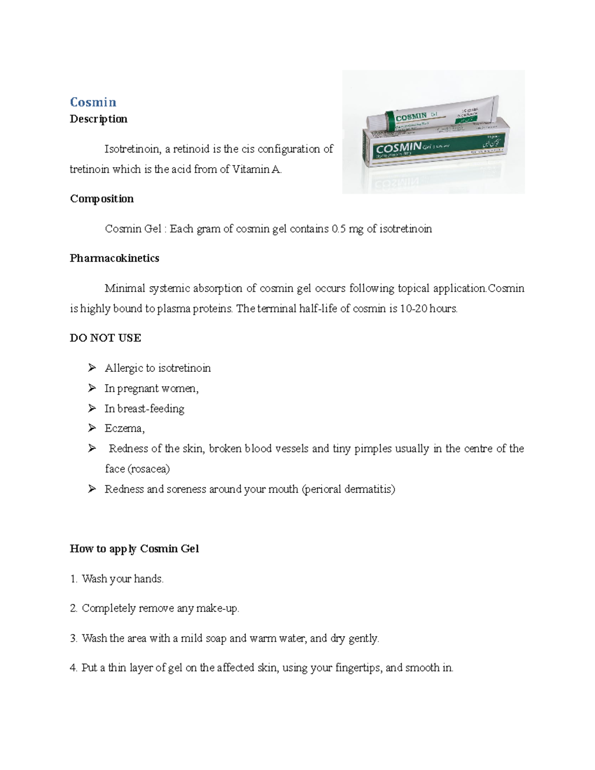 Cosmin done Mode of action and pharmacology - Cosmin Description ...