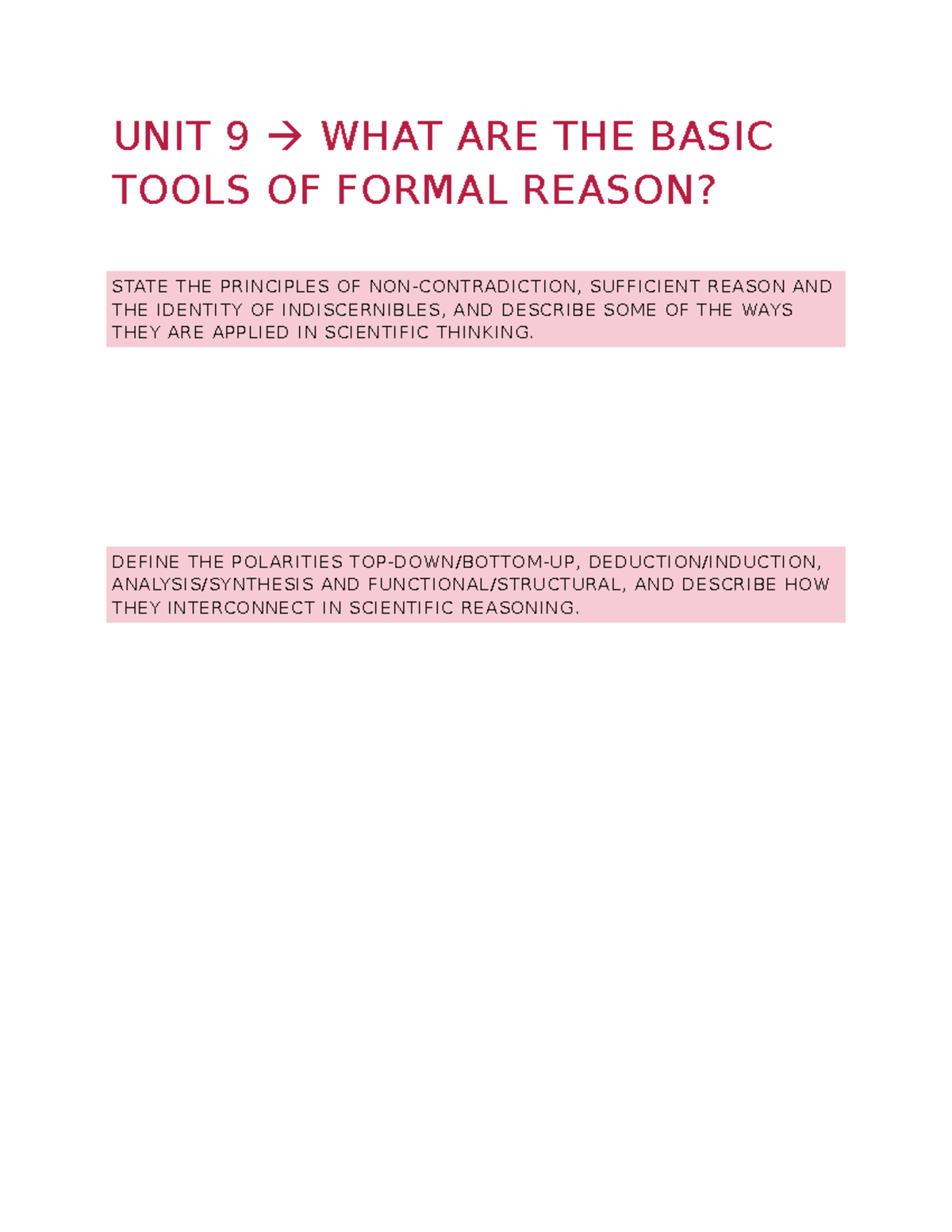 SCIE 326 Unit 9-12 Study Template - UNIT 9 WHAT ARE THE BASIC TOOLS OF ...