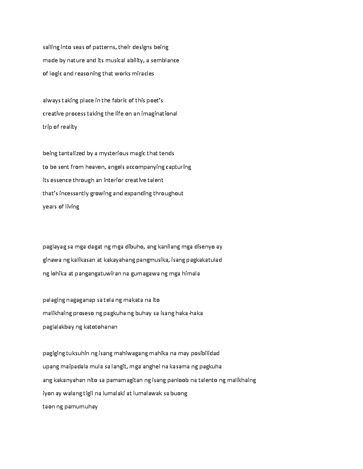 Finals - Logic and Reasoning Poem - sailing into seas of patterns ...