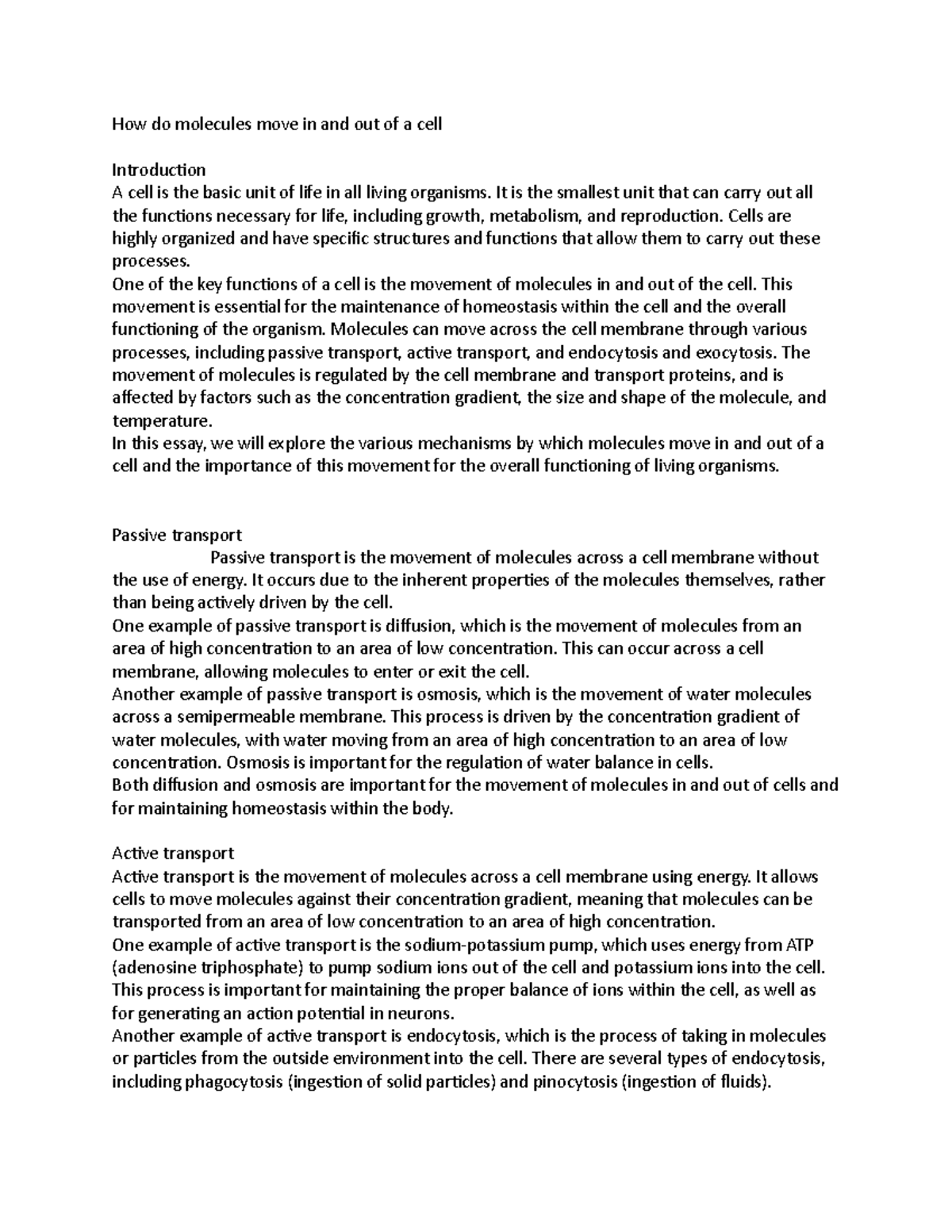 How do molecules move in and out of a cell - How do molecules move in ...