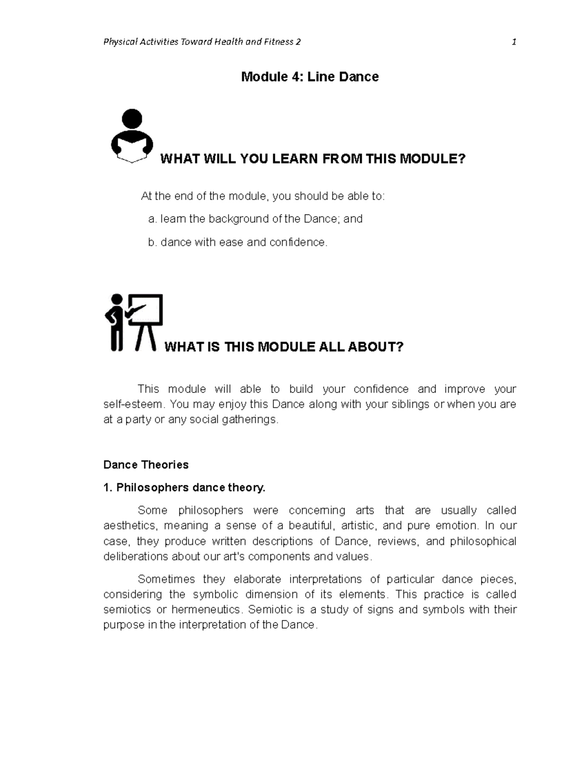 GPE-4 Module-5 LINE- Dance and movement - Module 4: Line Dance WHAT ...