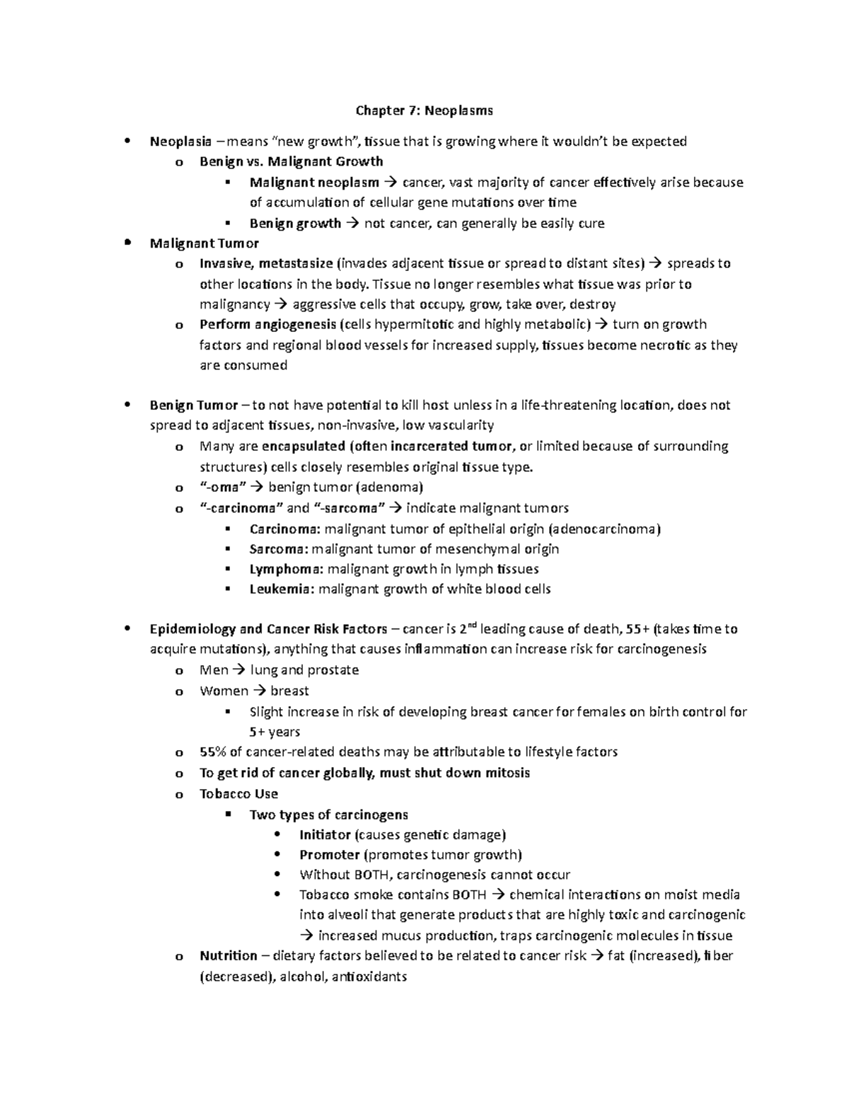 Chapter 7 Neoplasms - Chapter 7: Neoplasms Neoplasia – means “new growth”, tissue that is ...