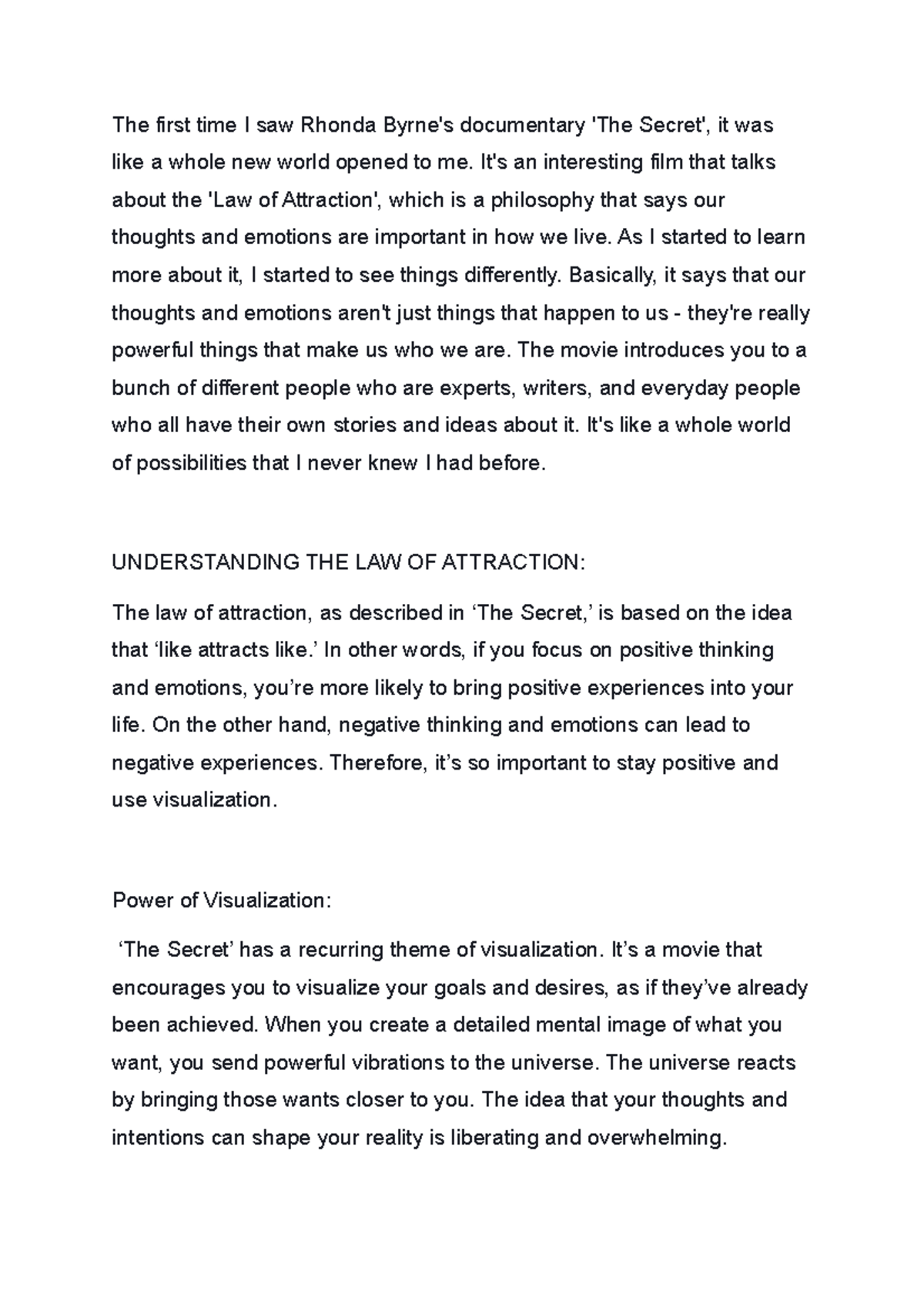 The secret MOVIE summary - The first time I saw Rhonda Byrne's ...