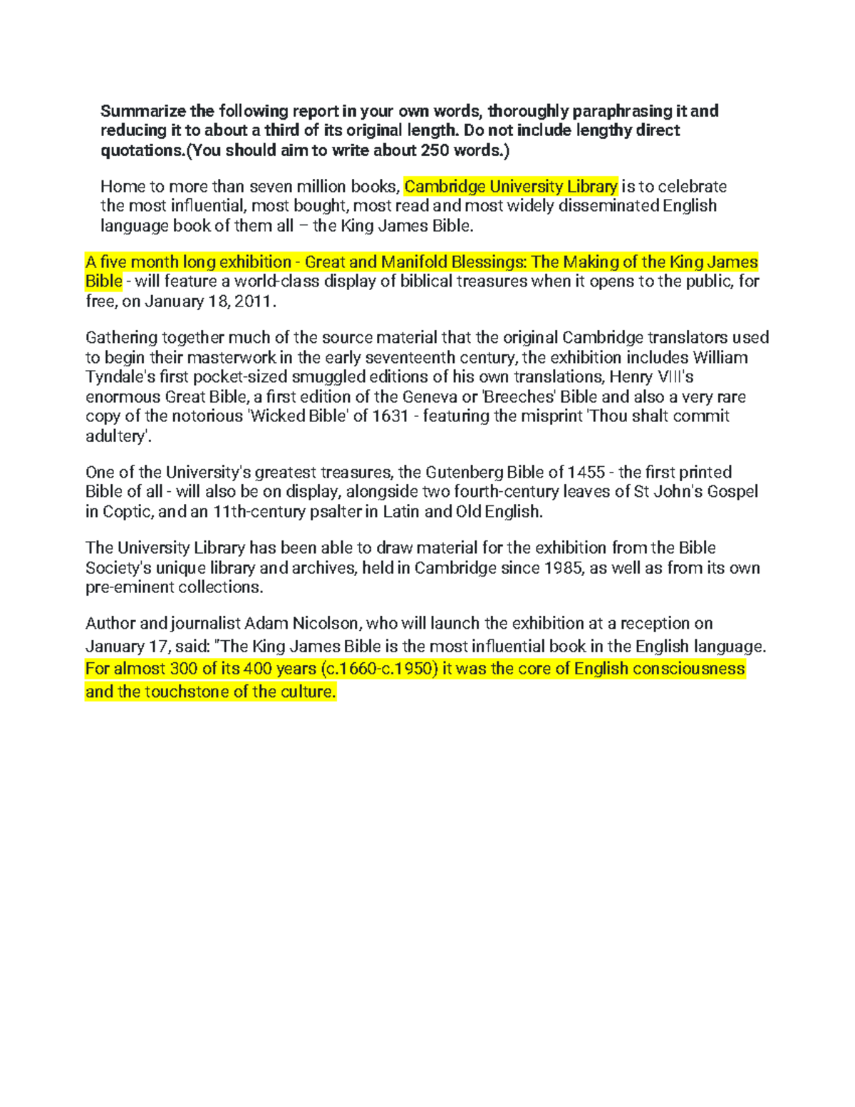 Writing Text - ICE - Summarize the following report in your own words ...