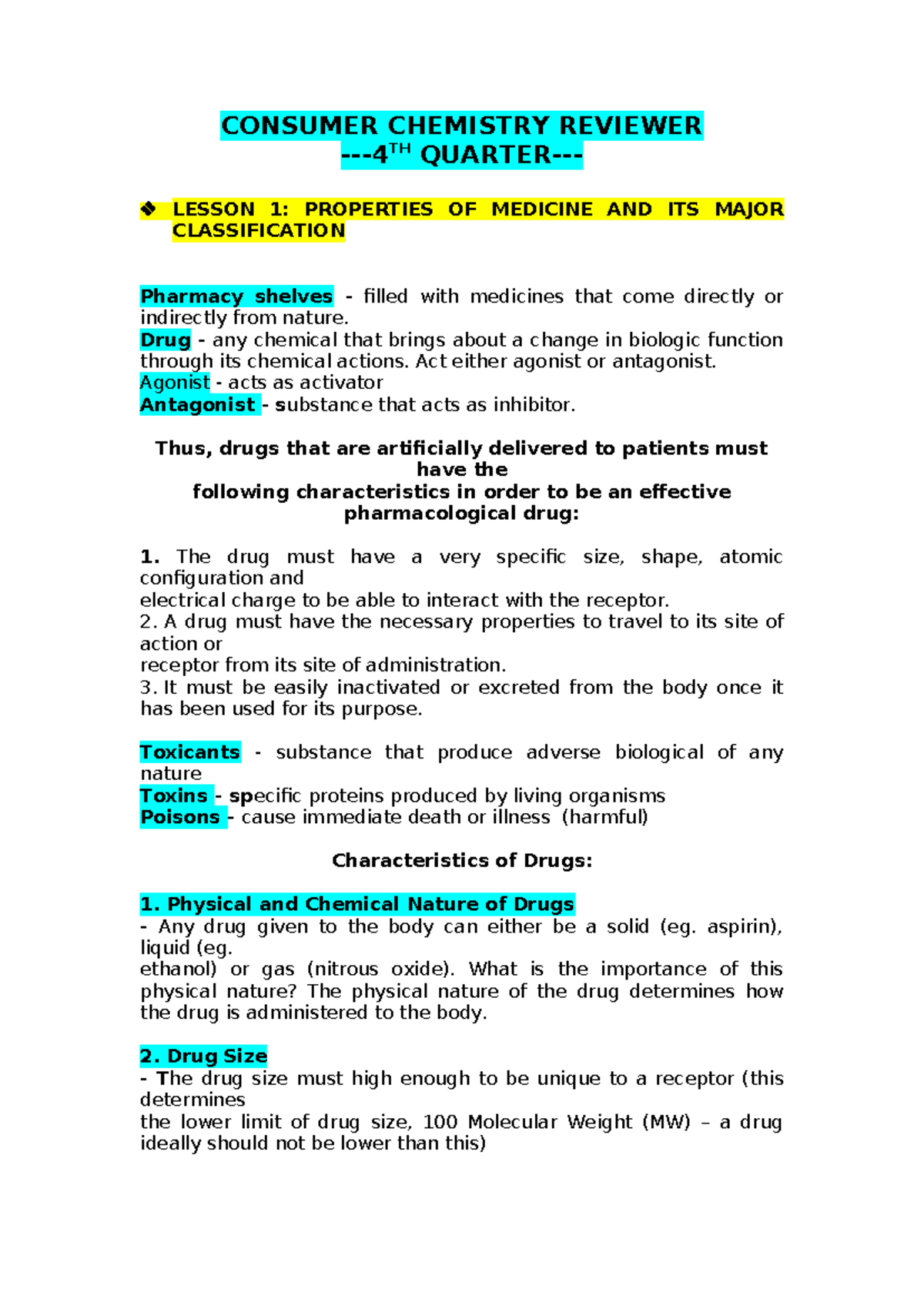 Consumer- Chemistry- Reviewer - CONSUMER CHEMISTRY REVIEWER - TH ...
