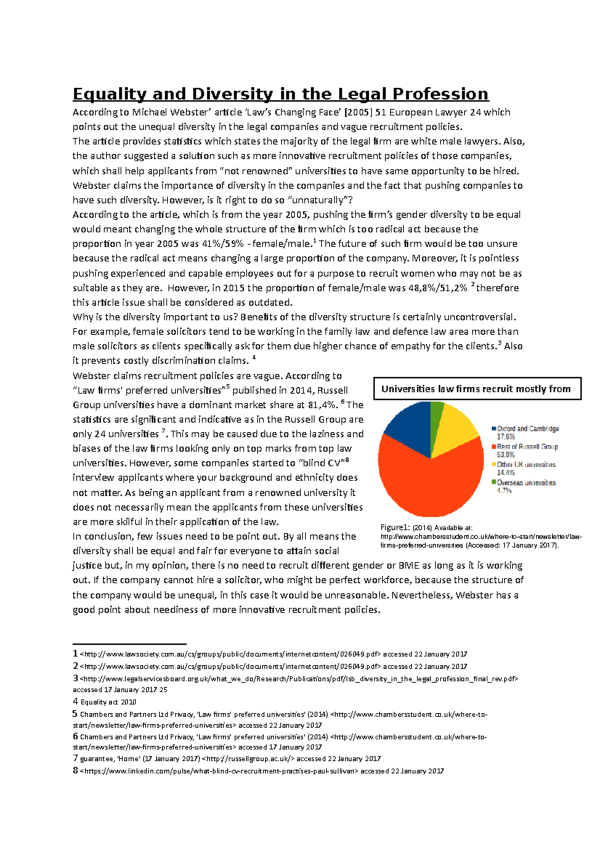 Equality and Diversity in the Legal Profession - Figure1: (2014 ...