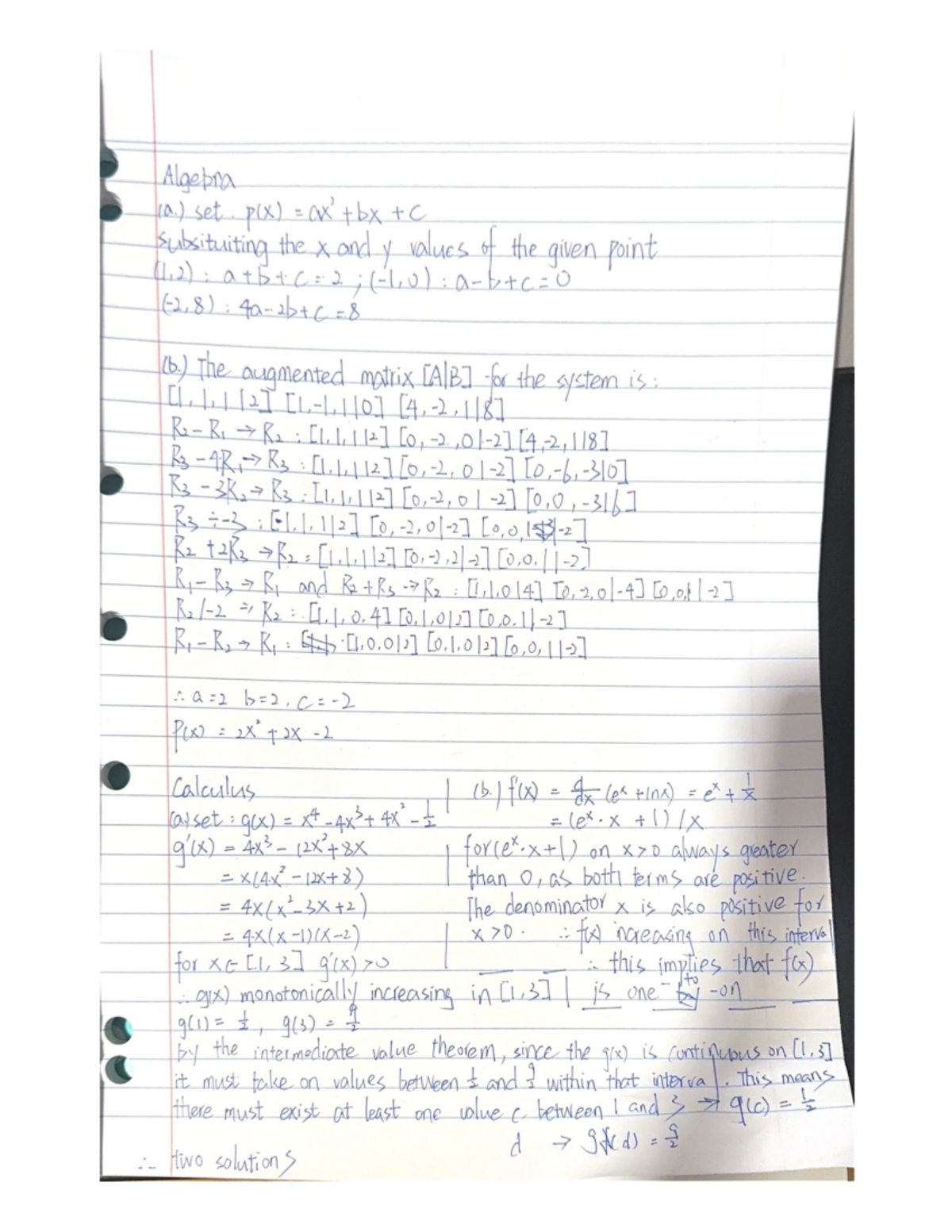 Algebra - written - 1011 - Studocu