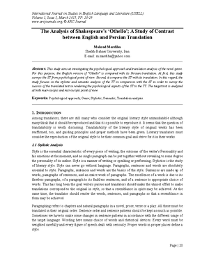 Analysis of iago and othello - Page 8 Critical Analysis of the ...