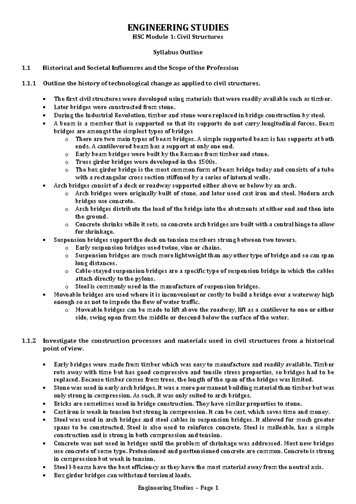 Notes - Engineering Studies HSC Overview - ENGINEERING STUDIES HSC ...