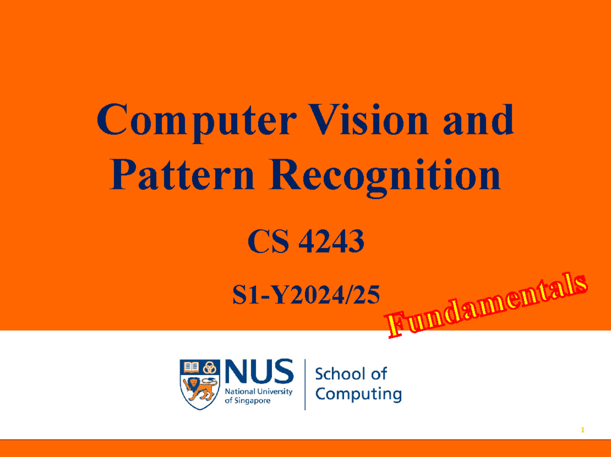 Mv cs4243 2024 amir 1 - N/A - Computer Vision and Pattern Recognition ...