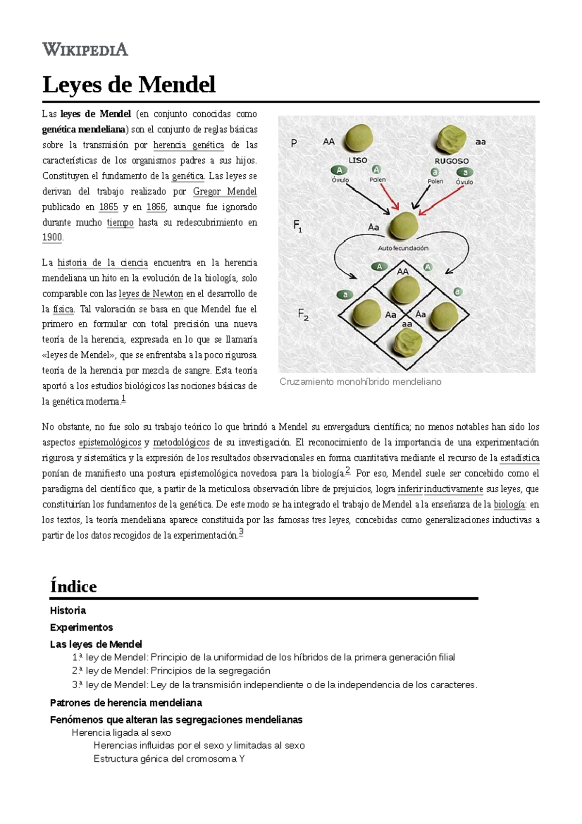 Leyes de mendel - Leyes de Mendel Las leyes de Mendel (en conjunto conocidas como genética - Studocu