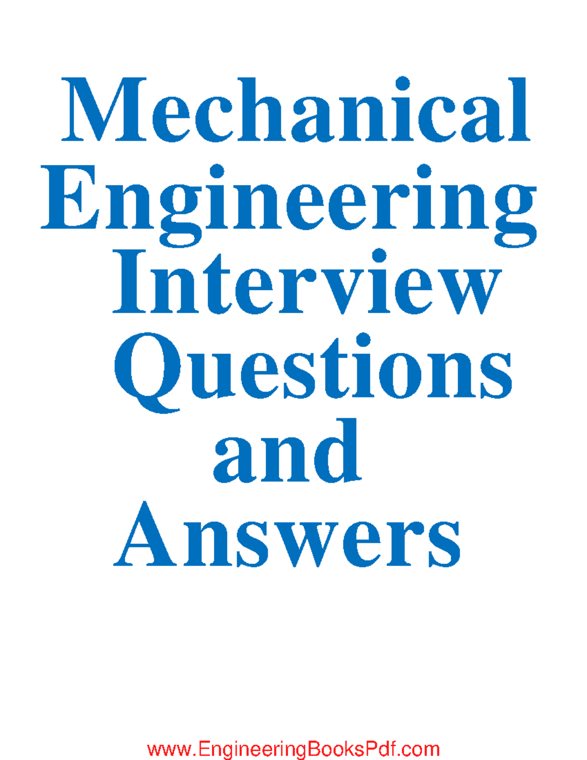 Mechanical Engineering Interview Questions With Answers - Mechanical Engineering Interview ...