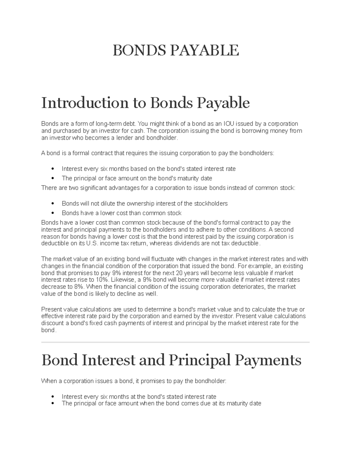Introduction to Bonds Payable - BONDS PAYABLE Introduction to Bonds ...